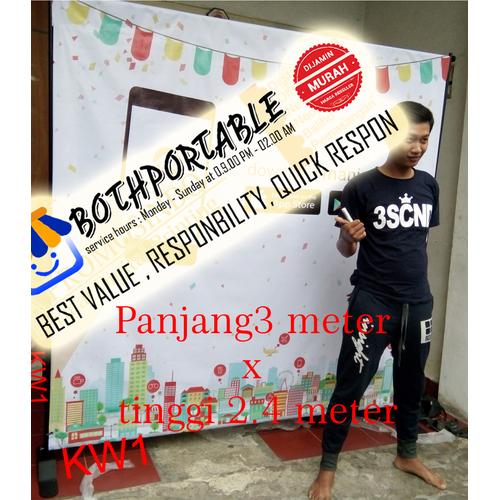 Jual BACKWALL /JUMBO BANNER STAND UK 3X3/BACKDROP/TRIPOD BANNER 3x3 ...