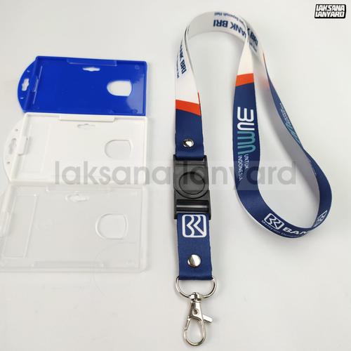 Jual LANYARD TALI ID CARD BRI BUMN TALI PUTIH BIRU POLUS HOLDER - TALI ...