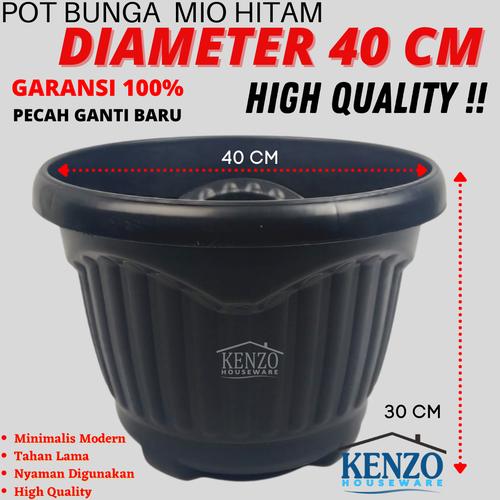 Jual Pot Mio Tanaman Bunga Bulat Plastik Besar Hitam 30 cm - 30 HITAM ...