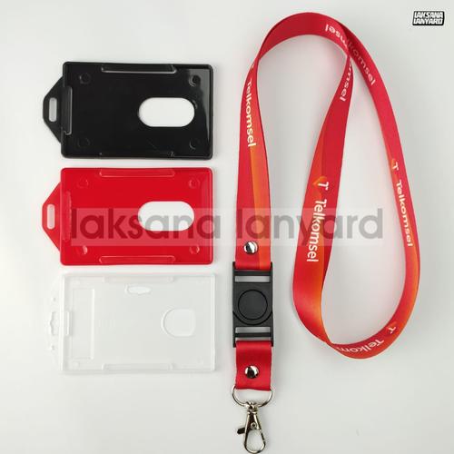 Jual LANYARD TALI ID CARD TELKOMSEL (LOGO BARU) PLUS HOLDER - TALI ...