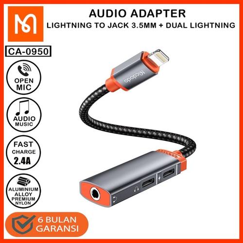Jual Mcdodo Converter Audio Jack 3.5mm + Dual Lightning 3in1 SUPPORT MIC - Jakarta Utara ...