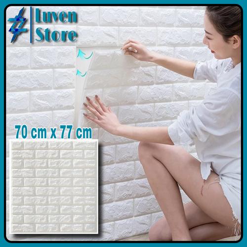 Jual Wallpaper 3D Foam Emboss. Sticker Dinding 3D Bata Putih - Kota Bekasi - Luven Store | Tokopedia