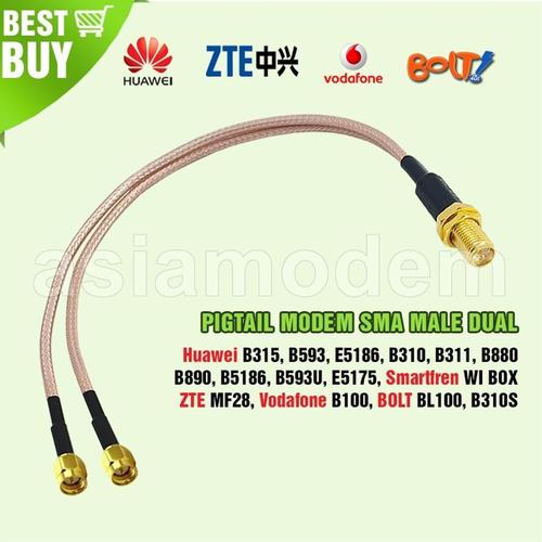 Jual Pigtail Modem Dual Bolt Huawei B310S, B310, Helios BL100, Tplink ... Jual Pigtail Modem Dual Bolt Huawei B310S, B310, Helios BL100, Tplink ...