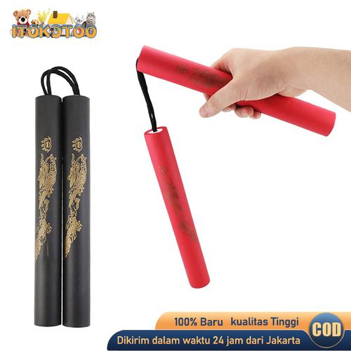 Jual Nunchaku Klasik Latihan Bahan Busa Dengan Tali Spons Hitam Merah ...