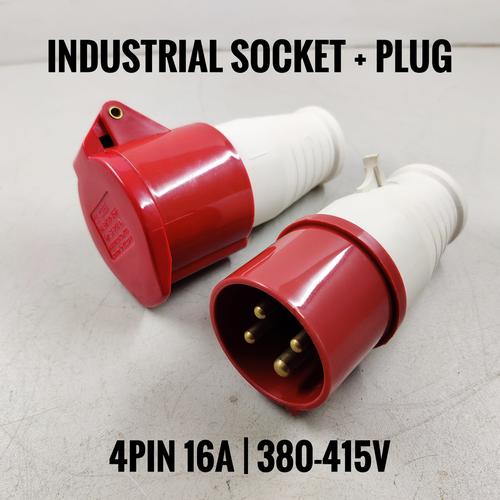 Jual CEE Industrial Plug Socket 4PIN 16A 380-415V 4P Colokan 4 pin IP44 ...