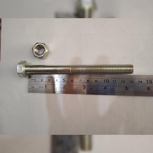 Jual Baut M12 x 130 Baut Mur M12x130 Putih Hex Galvanis Kunci 19 Drat ...