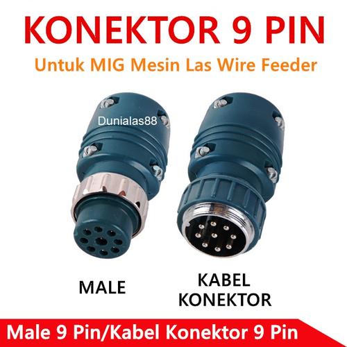 Jual 9 Pin Male Konektor Connector Socket 9pin utk Mig Mesin Las ...