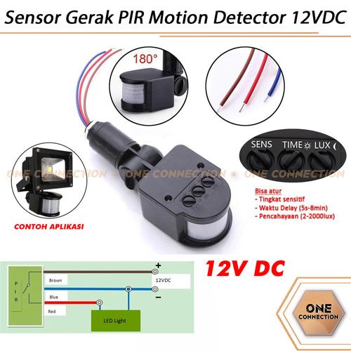 Jual Sensor Gerak PIR Motion Sensor Detector 12V DC Rotateable + Lux ...