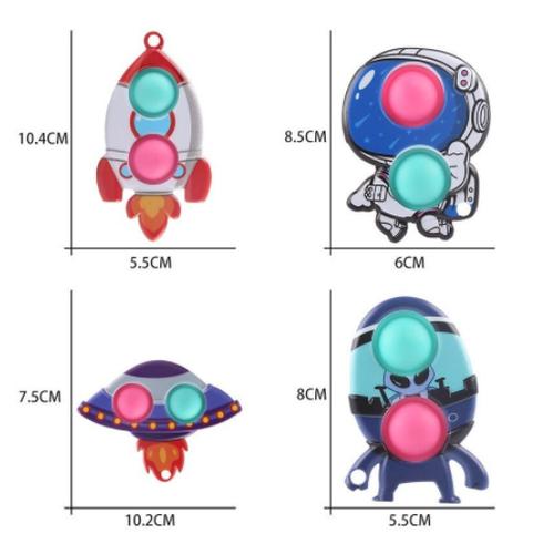 Jual Fidget Toys Sensory Space Push Bubble Simple Dimple UFO Rocket Toy ...