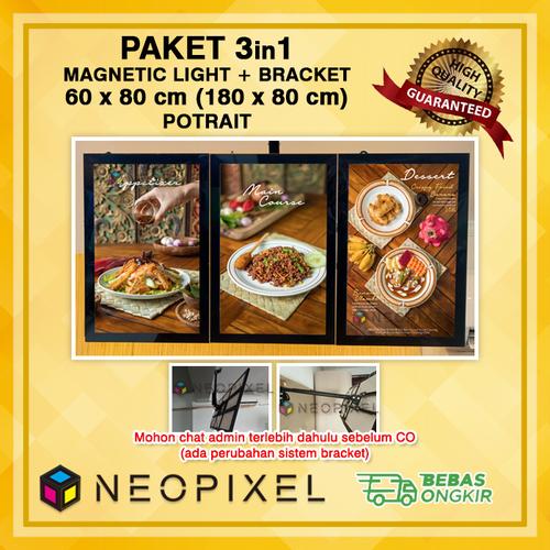 Jual Neonbox menu paket 3in1 uk 180x80 cm neon box akrilik LED menu ...
