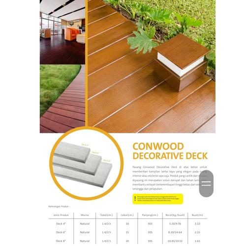 Jual CONWOOD DECK 4 INCH 6 INCH 8 INCH - DECK 8' 25 MM - Kab. Banyumas ...