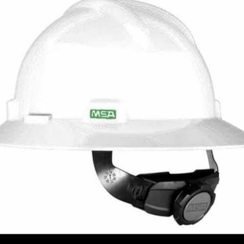Jual Helmet Safety Helm MSA USA Anzi Fullbrim Original+dagu karet Putih ...