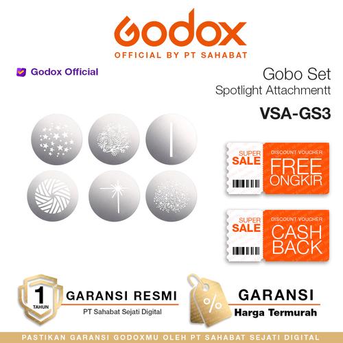 Promo Godox Gobo Set Pattern & Shape GS3 for VSA Spotlight Attachment ...