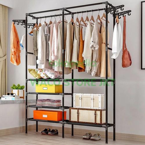Jual Rak Gantungan Baju Cloth Hanger Rack Wardrobe Besar Tingkat Besi ...