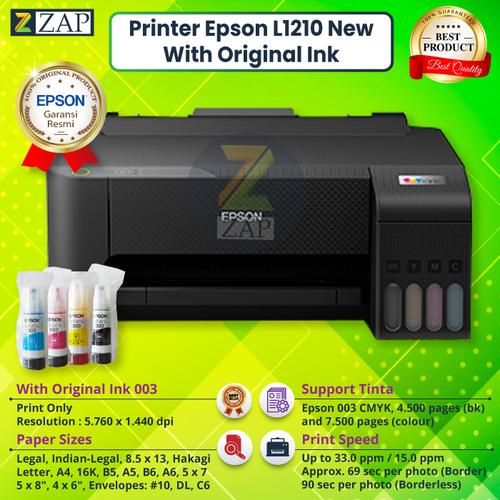 Jual Epson EcoTank L1210 Ink Tank Printer - L1210 HItam, Original Ink ...