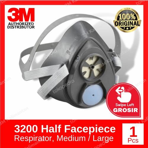 Jual 3M Masker 3200 Single Cartridge Half Facepiece Respirator Medium ...