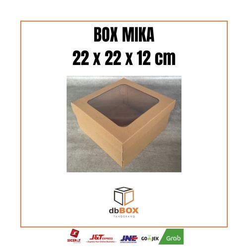Jual BOX MIKA 22x22x12 cm | Box Die Cut & Easy Usage | Box Kue & Nasi ...