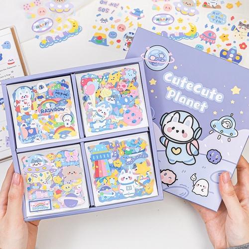 Jual diy project sticker set box multi surface cute stickers korea ...