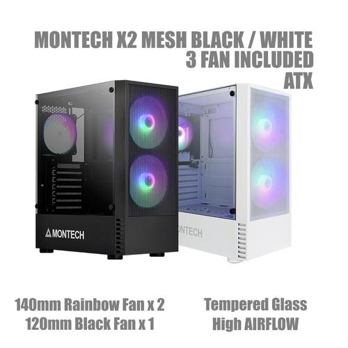 Promo Montech X2 Mesh Tempered Glass - ATX Gaming Case - Hitam Cicil 0% ...