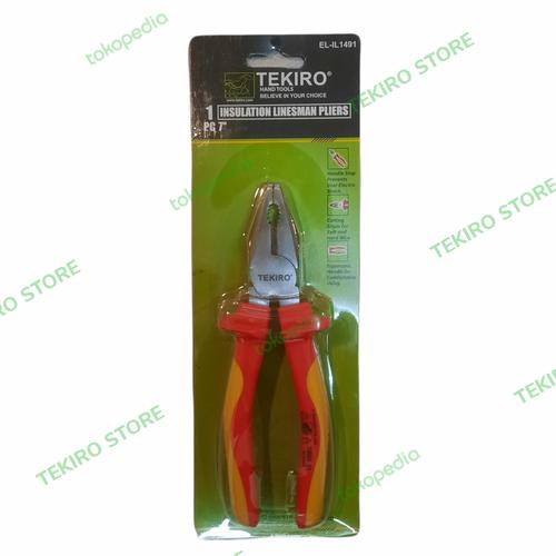 Jual TEKIRO tang kombinasi listrik / elektrik ukuran 7" inch - Merah ...