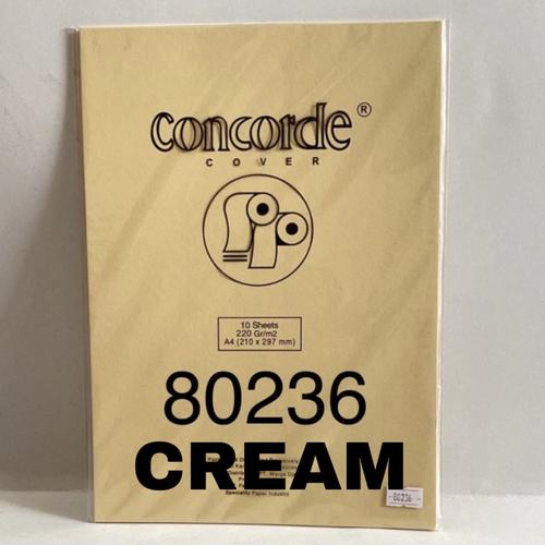 Jual KERTAS CONCORDE A4 220 GRAM ( CREAM ) / 1 PACK ISI 10 LEMBAR ...