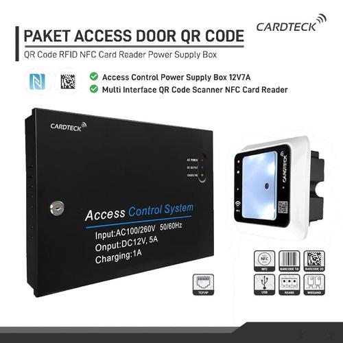 Jual Paket Cardteck QRCODE NFC Access Gate Otomatis 1 Reader 1 Way ...
