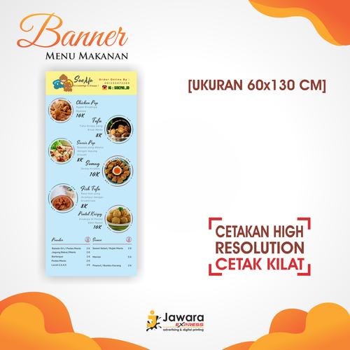 Jual CETAK BANNER MENU MAKNAN UKURAN 60 X 130 FREE DESIGN - Kota Malang ...