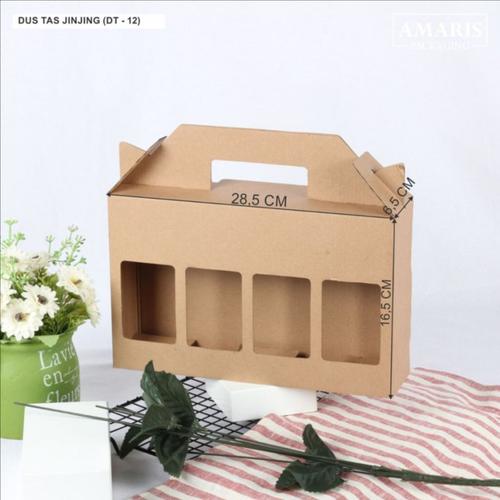 Jual box jinjing botol 350ml x 4 dus kemasan hampers packaging coklat ...