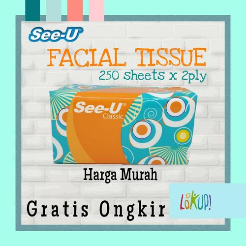 Jual Tisu SEE-U 250 SHEETS Facial Tissue SEE U Tissu Wajah isi 250 ...