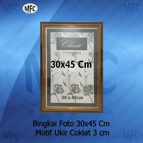 Jual Bingkai foto 30x45 cm full ukir 3 cm Emas Silver Coklat - Coklat ... Jual Bingkai foto 30x45 cm full ukir 3 cm Emas Silver Coklat - Coklat ...
