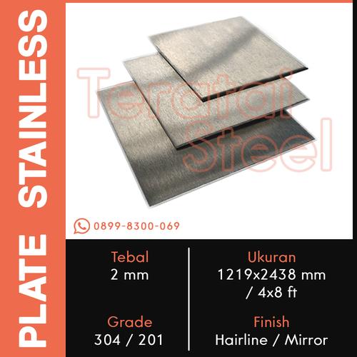 Jual Plat / plate Stainless Steel 2,0 mm Grade 201 / 304 1219 x 2438 mm ...