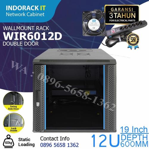 Jual Woullmount Rack INDORACK Double Door Rack 12U Depth 600mm WIR6012D ...