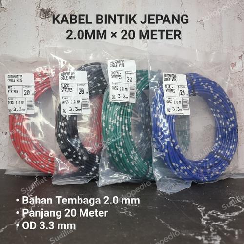 Jual KABEL BINTIK JEPANG 2 MM × 20M SERABUT TEMBAGA UNTUK MOBIL & MOTOR - Biru - Kab. Tangerang ...