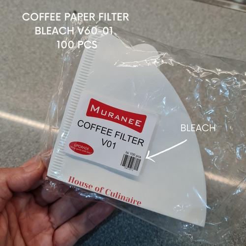 Jual Paper Filter V60 size 01 ( 100 pcs ) Bleach Coffee Paper Filter ...
