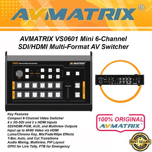 Promo AVMATRIX VS0601U Mini 6-Channel SDI/HDMI Multi-Format AV Switcher ...