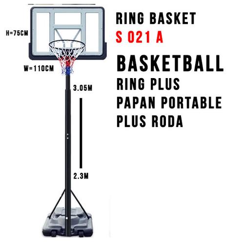 Jual Papan Ring Basket Portable Plus Roda Dewasa Original S 021 A ...