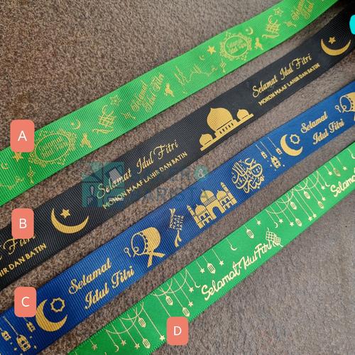 Jual Pita lebaran idul fitri roll 22meter /25yard hiasan pita kado ...