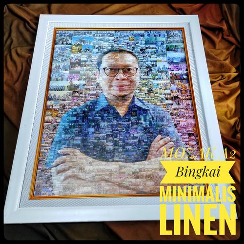 Jual Mozaik foto A2 (40x50) + frame Dabel list Linen + Laminating ...