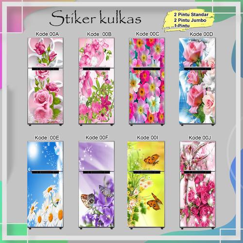 Jual Stiker kulkas 2 pintu motif bunga - 2 PINTU JUMBO, KODE 00J ...
