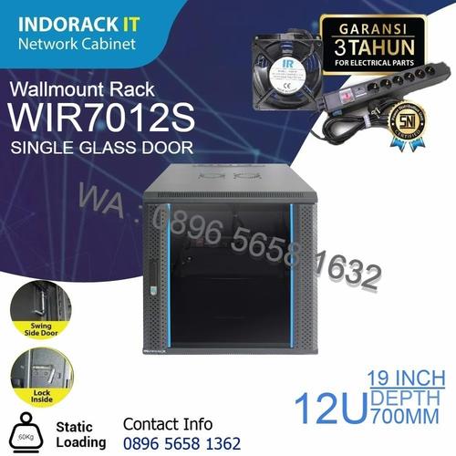 Promo Wallmount Rack INDORACK Single Door Rak Server 12U Depth700mm ...