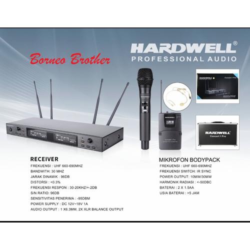 Jual Mic Wireless Hardwell Concert 1 Pro Original Handheld Clip On ...