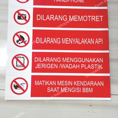 Jual Stiker rambu spbu ukuran A3 - Kab. Bekasi - Detri mandiri | Tokopedia