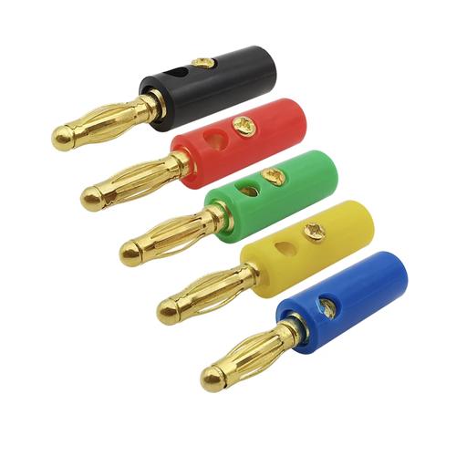 Jual Gold Plate Banana 4mm Jack Male Plug Connector konektor mic plated ...