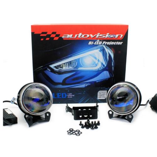 Jual Projector BI-LED Foglamp Autovision Tesla 75 Watt BILED Blue Lens ...