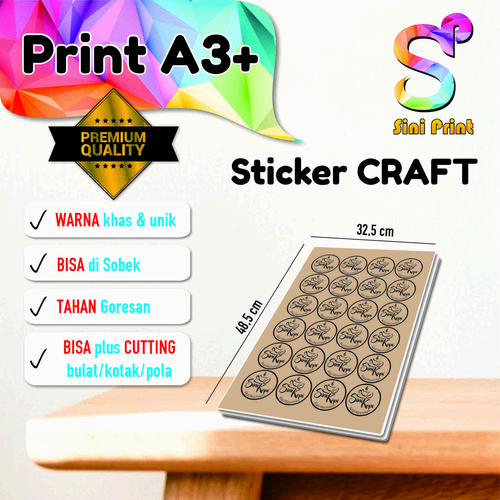 Jual Stiker Kraft / Sticker Craft / Cetak stiker label craft + cutting ...