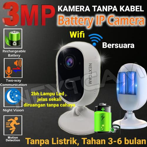 Jual battery ip camera 3mp kamera tanpa kabel tanpa listrik tahan 3 ...