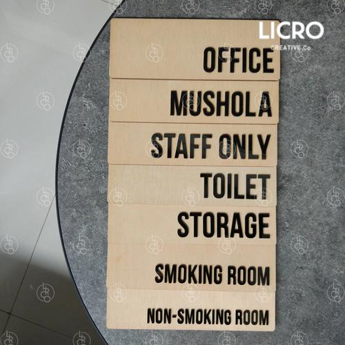 Jual WOODEN DOOR SIGN ROOM LABEL PAPAN PINTU KAYU NAMA RUANG ACRYLIC ...