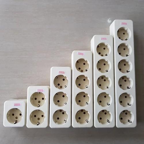 Jual Terminal Uticon Stop Kontak 1/2/3/4/5/6 lubang cream - 4 lubang ...