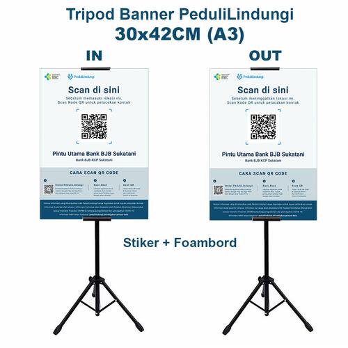 Jual Tripod Stand Banner Dispay PEDULI LINDUNGI IN OUT uk 30x42cm (A3 ...