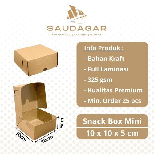 Jual Box snack / dus snack / kotak gorengan kraft laminasi - 10x10x5 cm ...